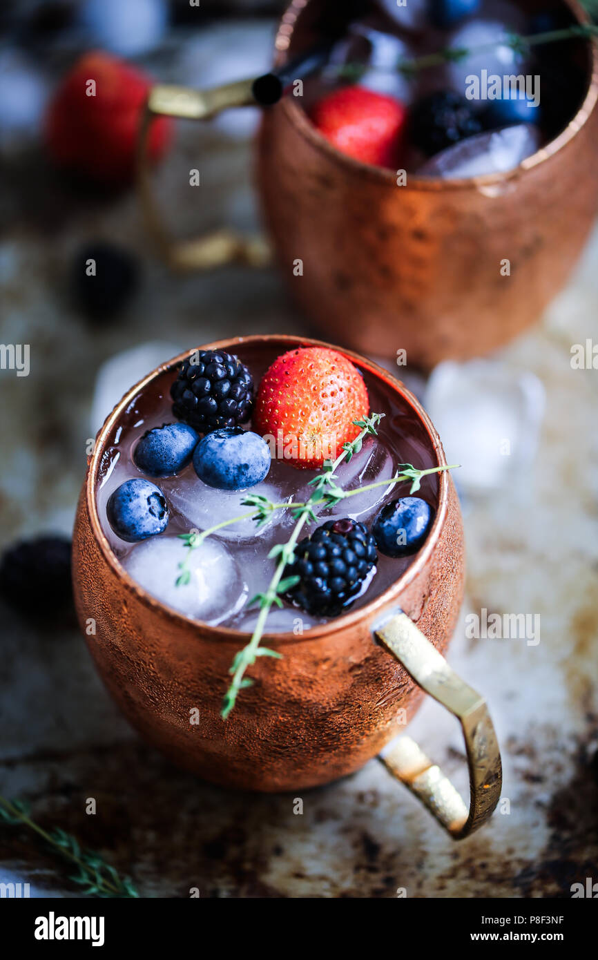 Summer berries moscow mule Stock Photo - Alamy