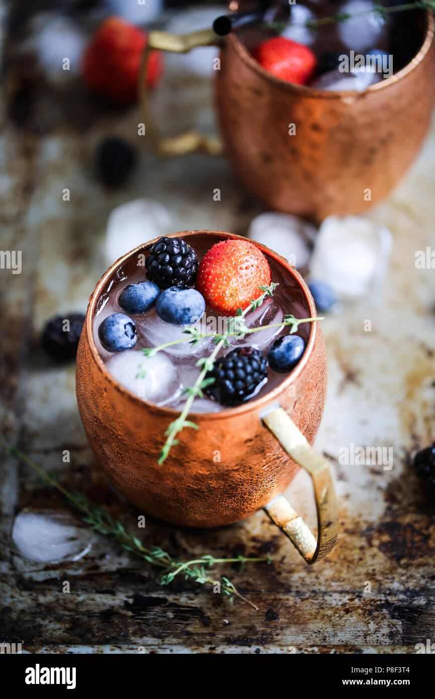 Summer berries moscow mule Stock Photo - Alamy