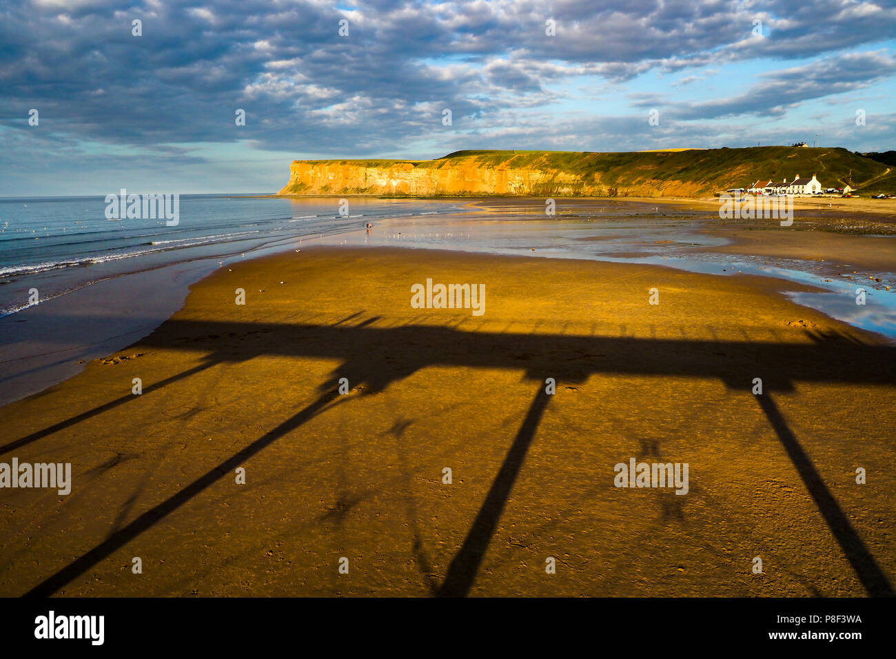 Saltburn Beach North Yorkshire at Summer Sunset Stock Photo - Alamy