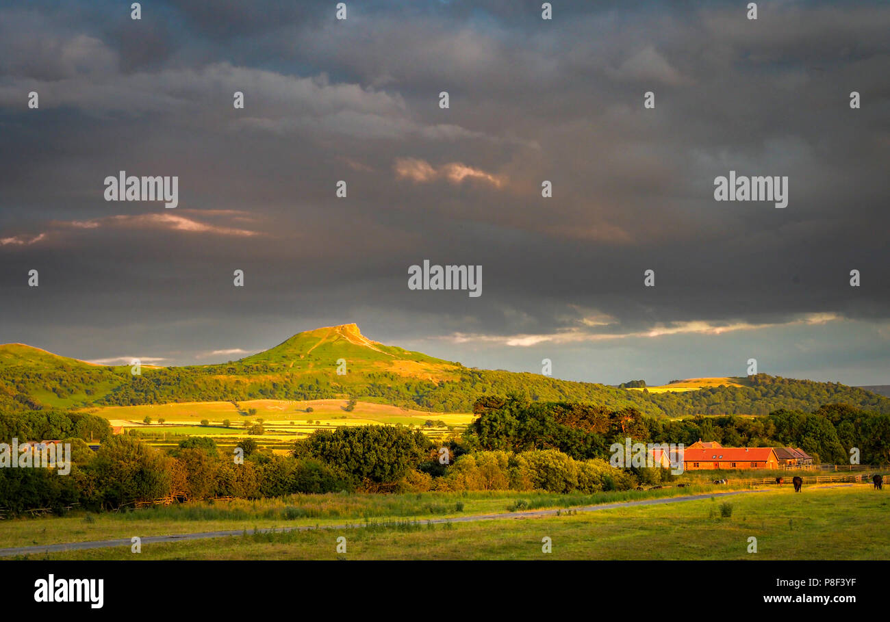 Roseberry Topping at before summer sunset North Yorkshire Stock Photo ...