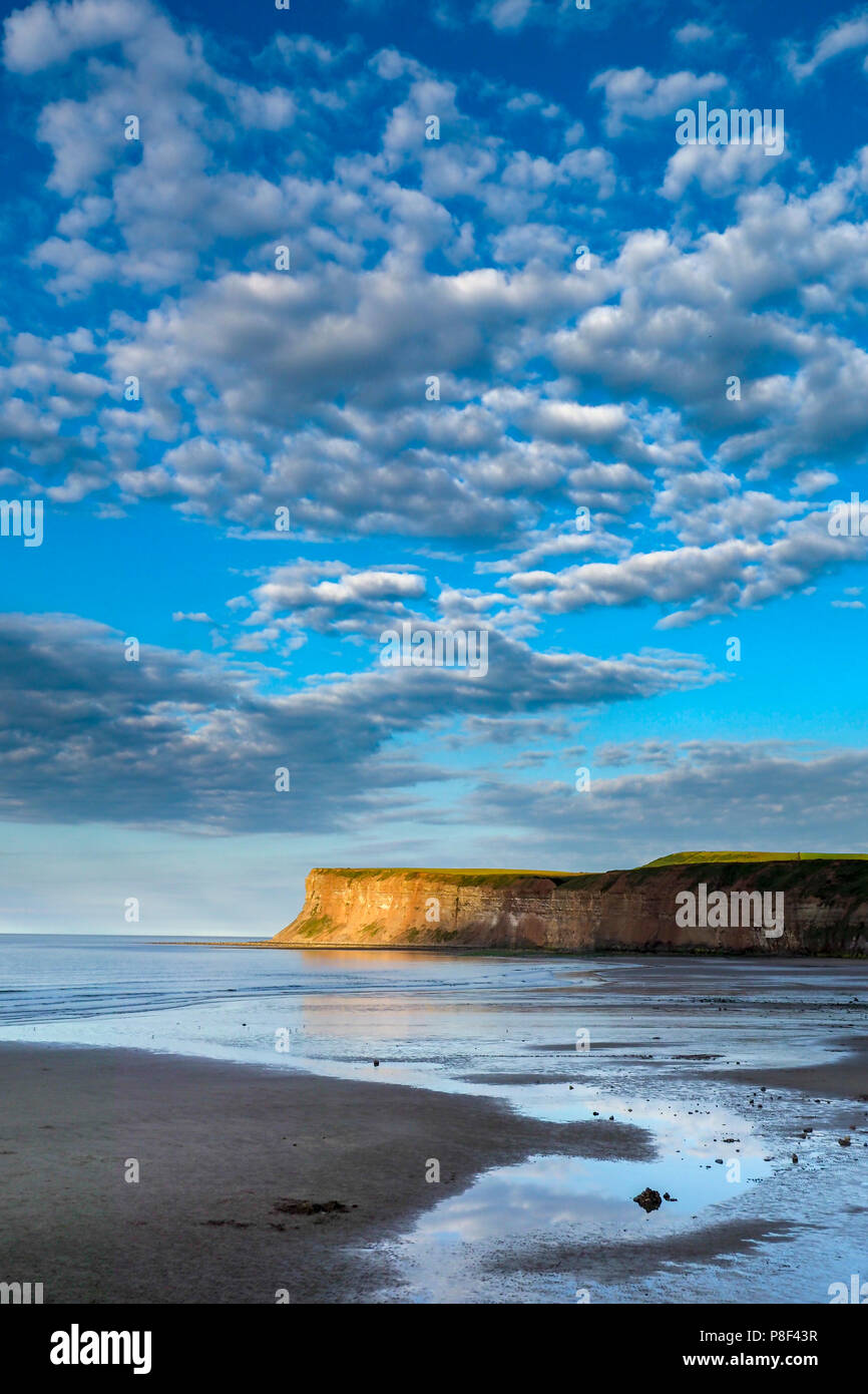 Saltburn Beach North Yorkshire at Summer Sunset Stock Photo - Alamy