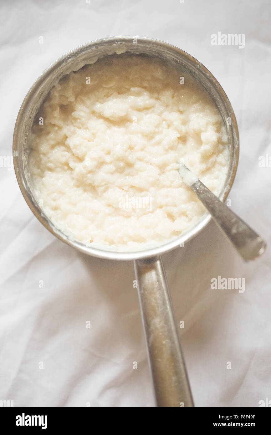 Rice pudding in pot Stock Photo - Alamy