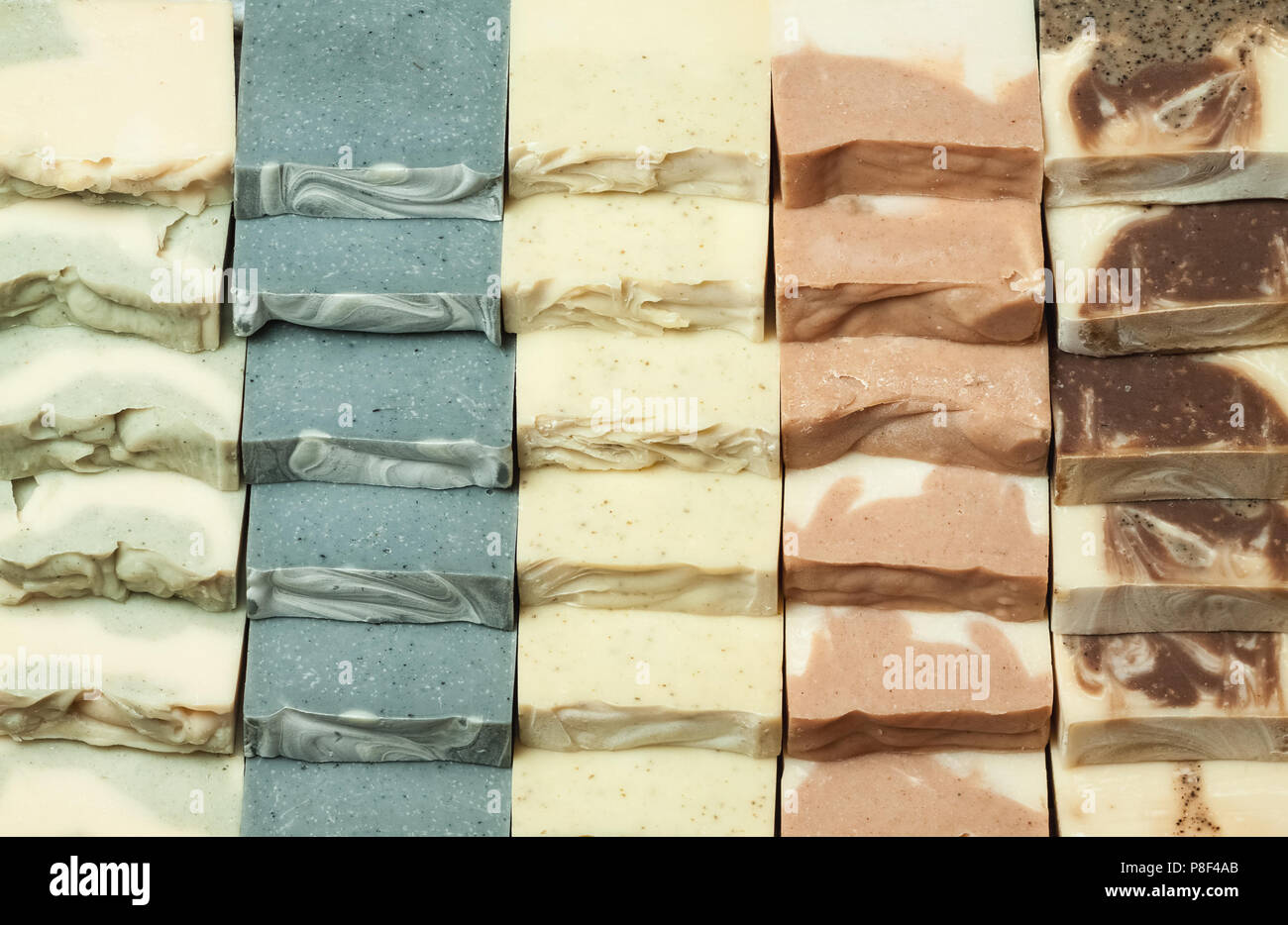 Organic handmade soap. A lot of slices Stock Photo - Alamy