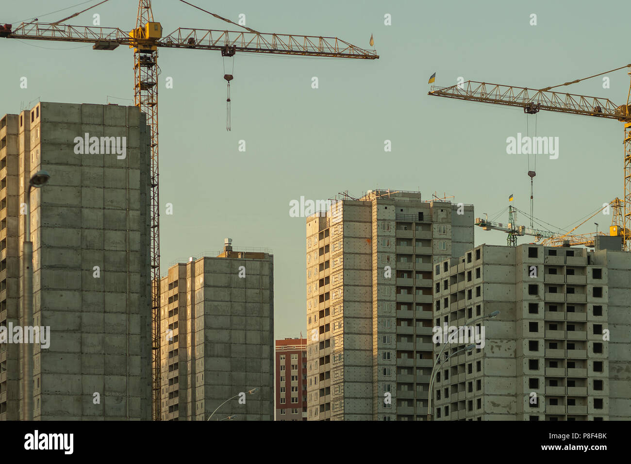 construction of prefabricated high-rise buildings. Kiev, Ukraine Stock ...