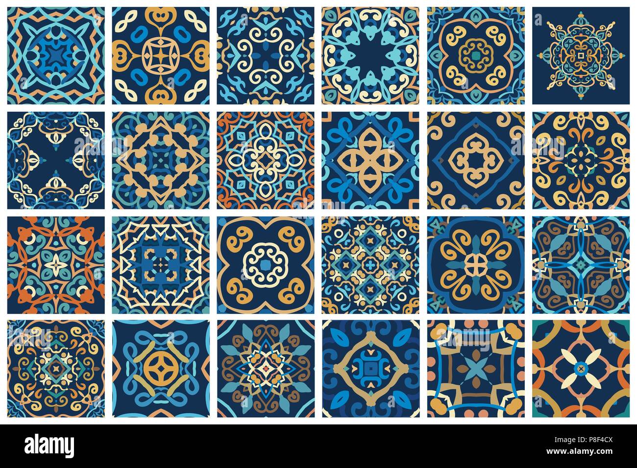Arabic decorative tiles Stock Vector Image & Art - Alamy