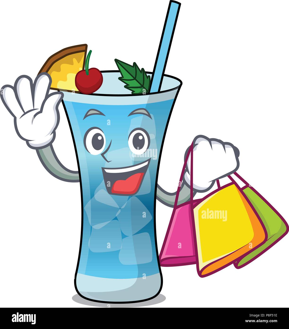 Shopping blue hawaii character cartoon Stock Vector Image & Art - Alamy