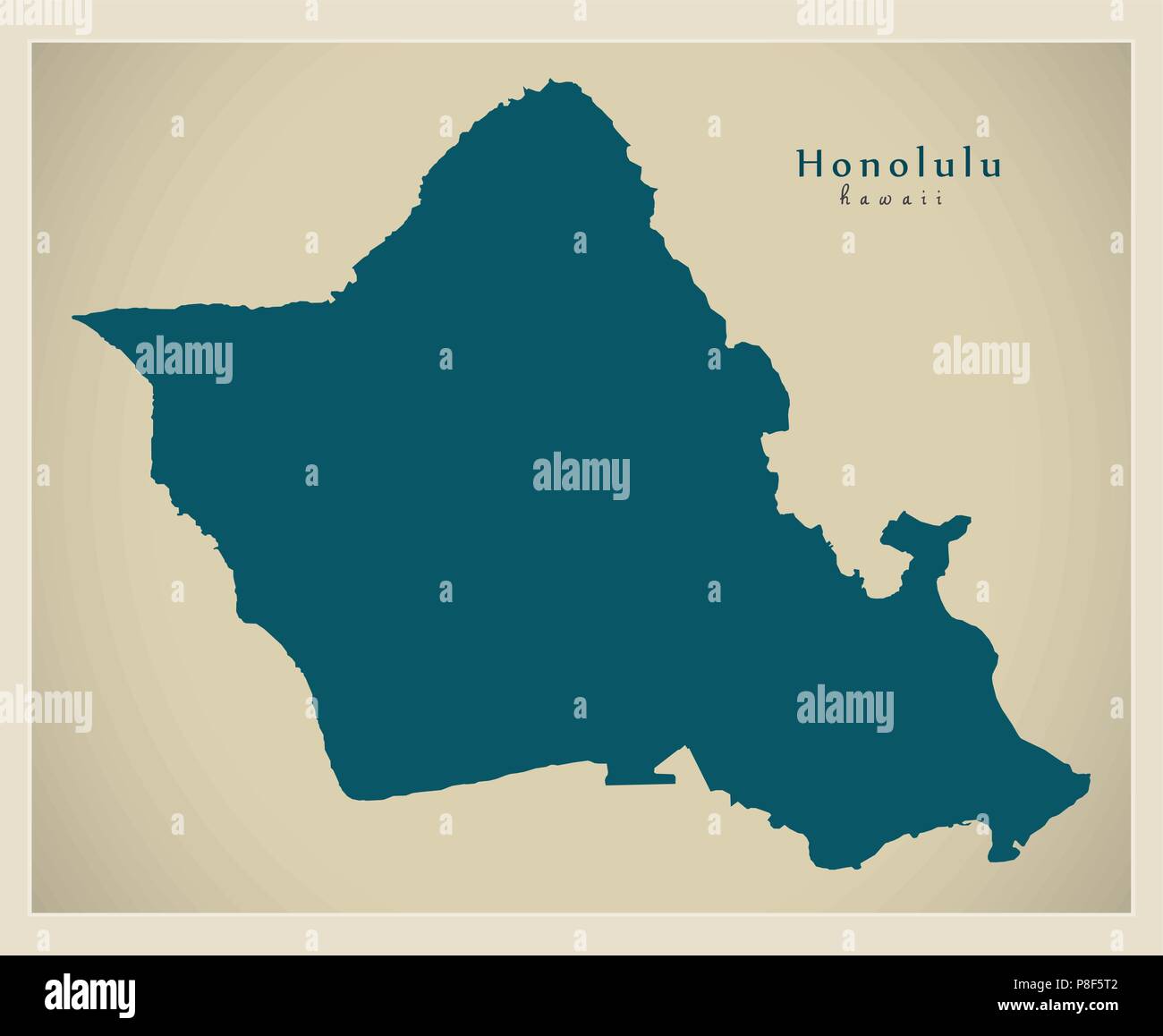 Honolulu map hi-res stock photography and images - Alamy