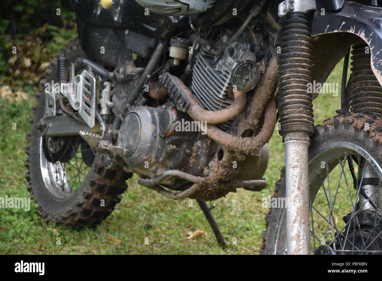 Motorcycle in the field Stock Photo - Alamy