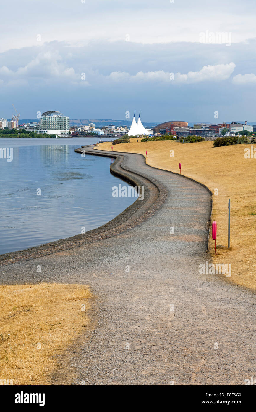 Cardiff Bay during long hot summer of 2018 Stock Photo - Alamy
