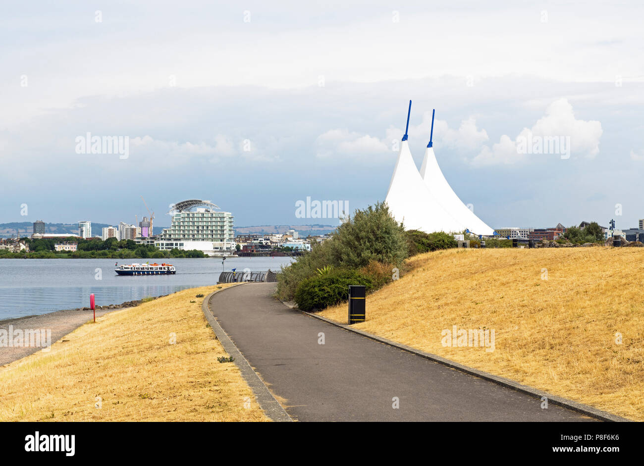 Cardiff Bay during long hot summer of 2018 Stock Photo - Alamy