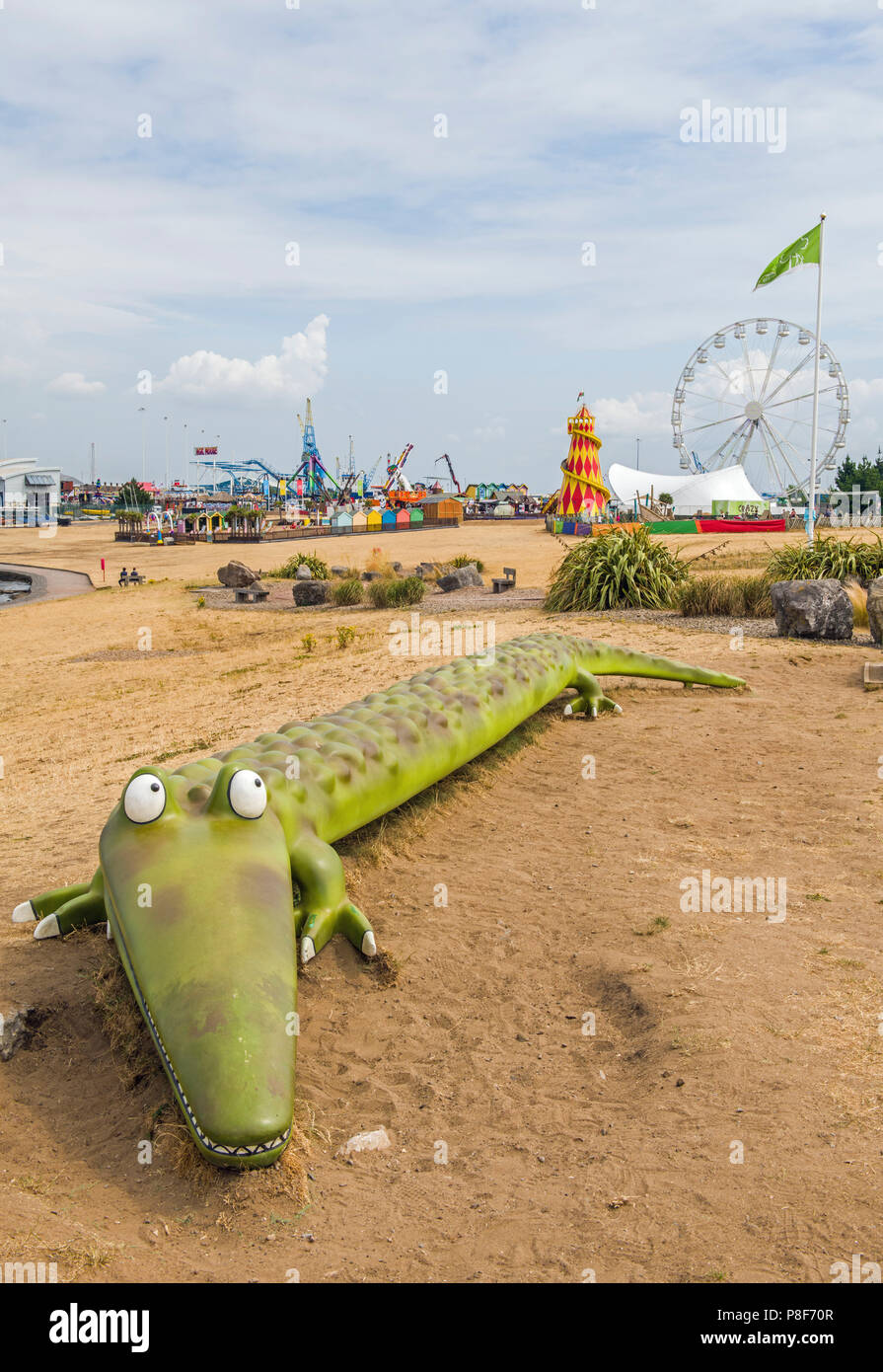 The Enormous Crocodile in Cardiff Bay, South Wales Stock Photo - Alamy