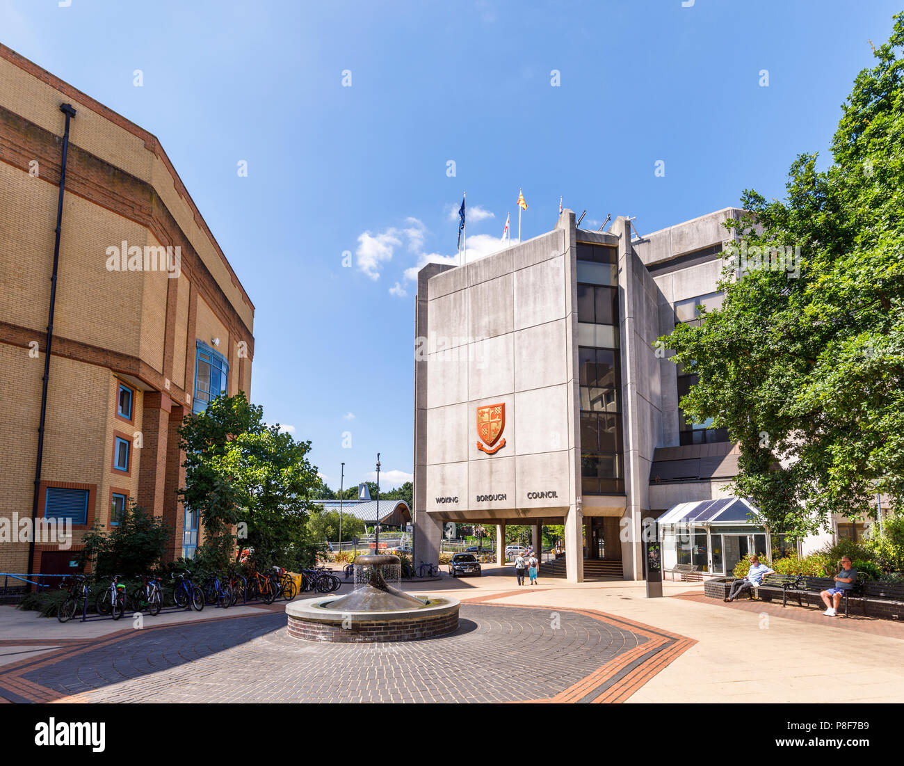 Modern concrete civic offices of local authority, Woking Borough ...