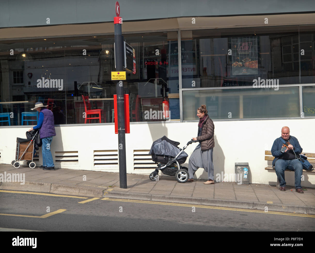 Pram bus stop hi-res stock photography and images - Alamy
