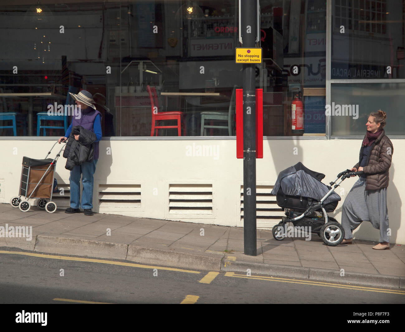 Pram bus stop hi-res stock photography and images - Alamy