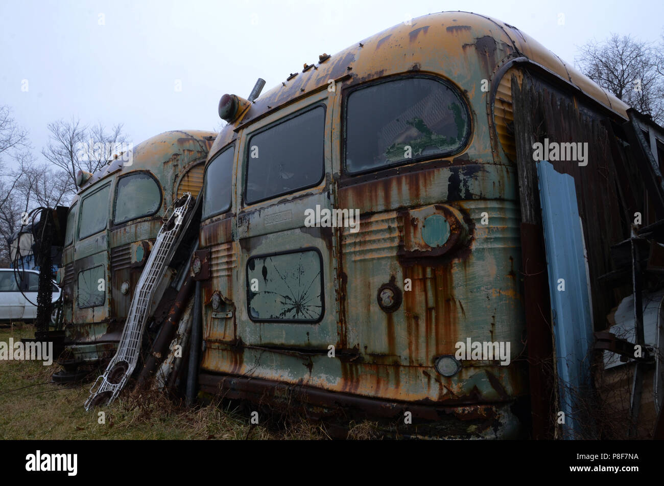 Abandoned Twin Superior Buses Derry Pennsylvania Stock Photo - Alamy