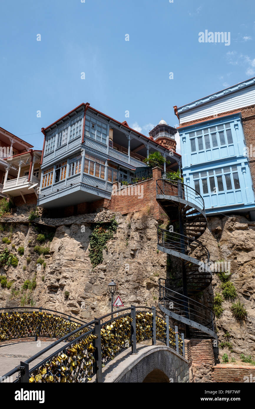 Traditional buildings in old town Tbilisi in Georgia Stock Photo - Alamy
