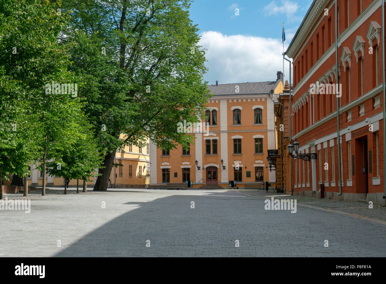 The old great square on sunny summer day. Medieval market square ...