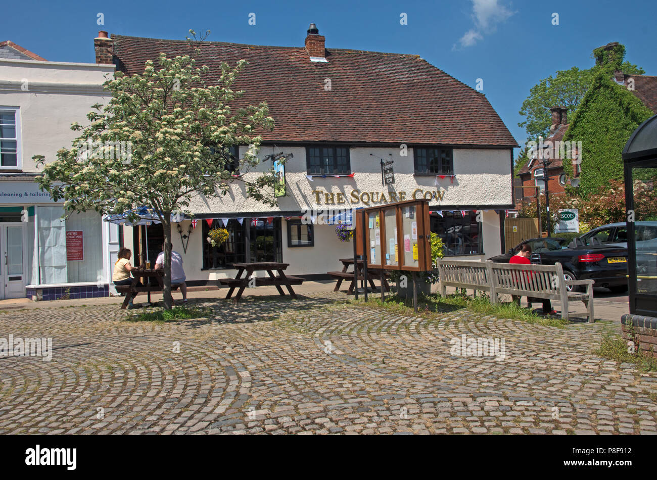 Wickham Village The Square Cow Pub Main Street Hampshire Stock Photo ...