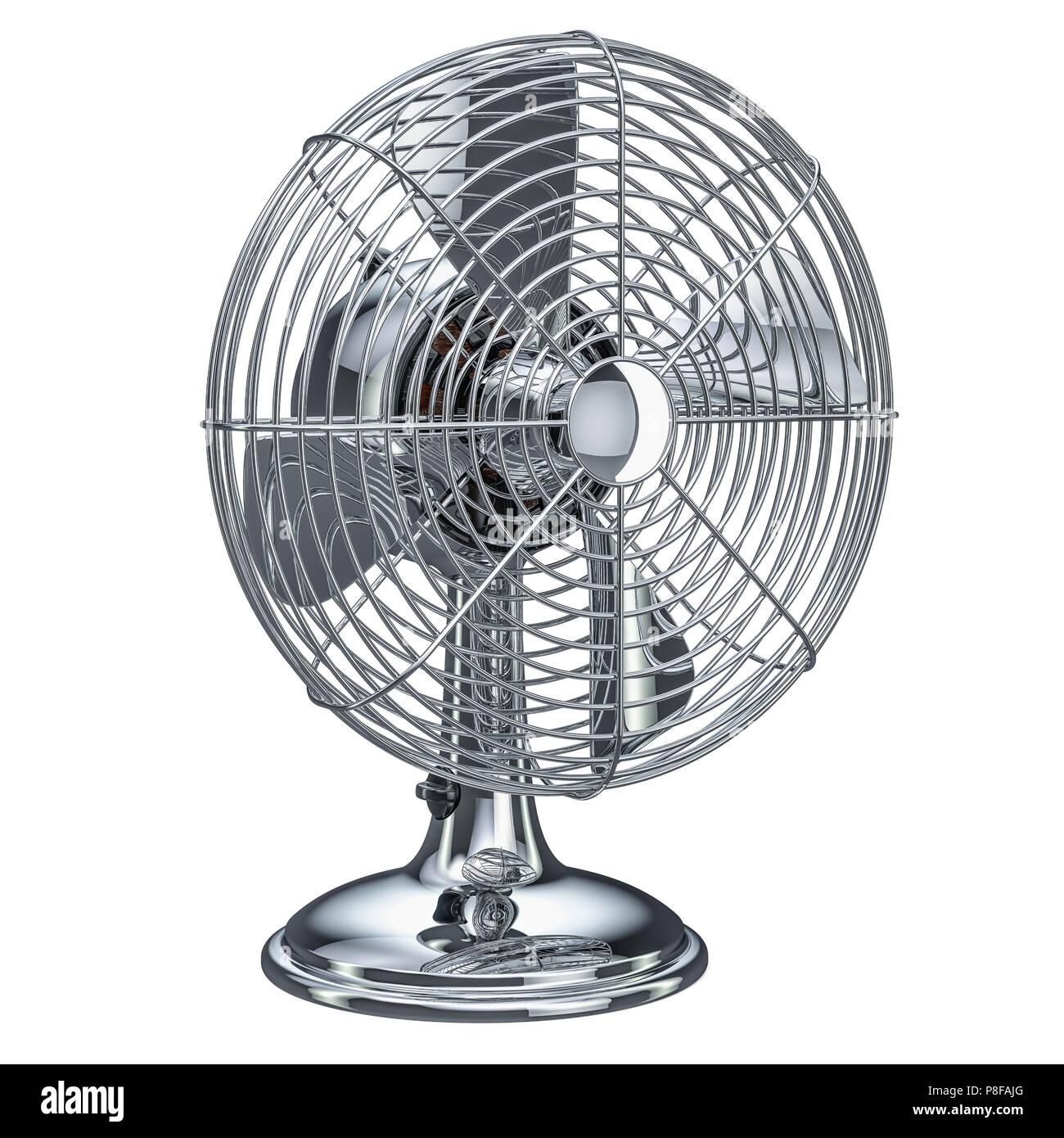 Retro Table Fan, 3D rendering isolated on white background Stock Photo ...
