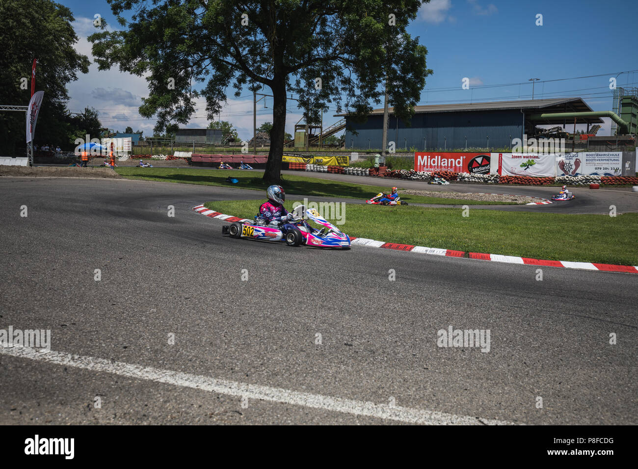 OK Senior Go Kart Racer on the Track, Swiss Kart Championship Wohlen ...