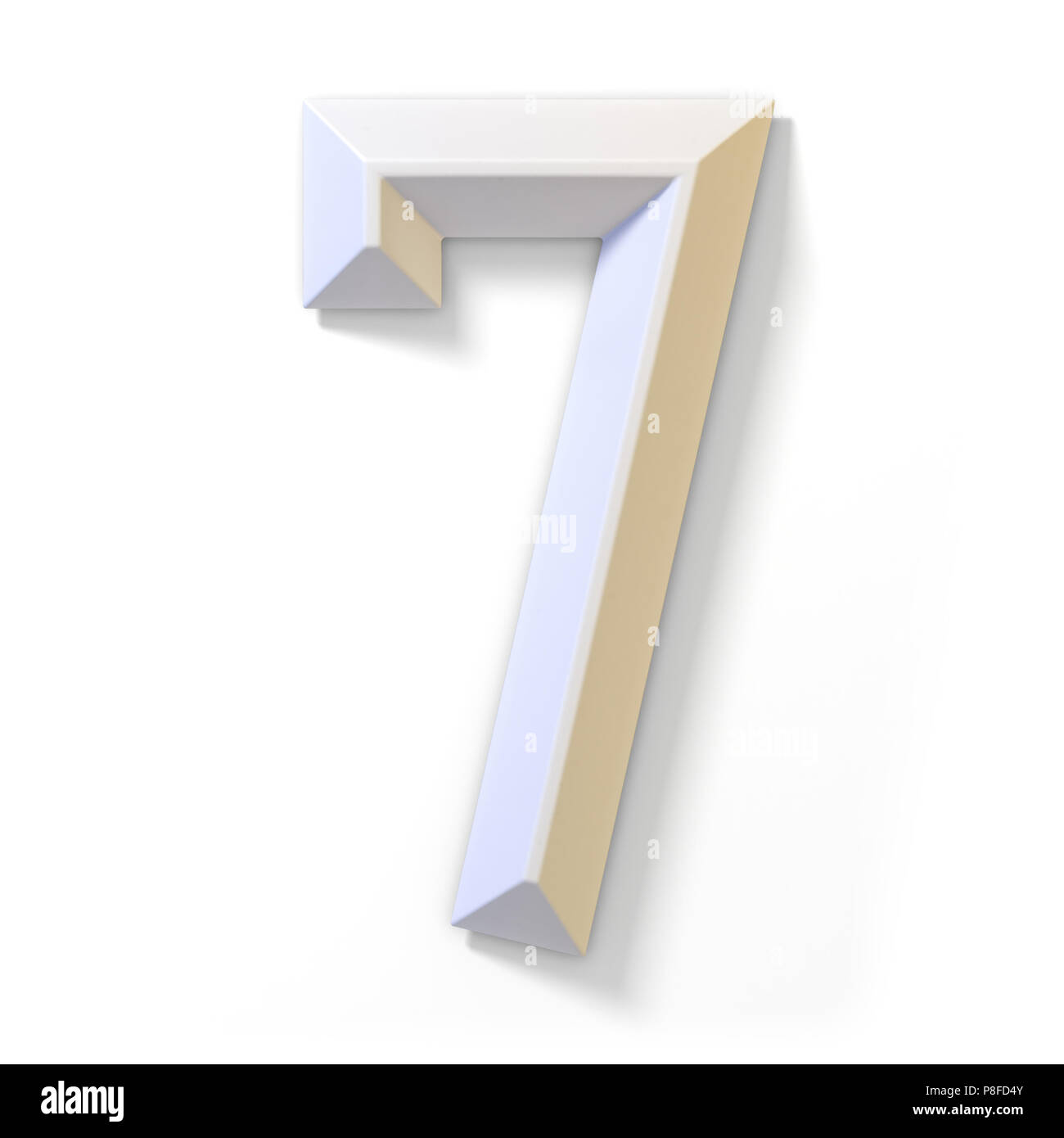 White dimensional font number 7 SEVEN 3D render illustration isolated ...