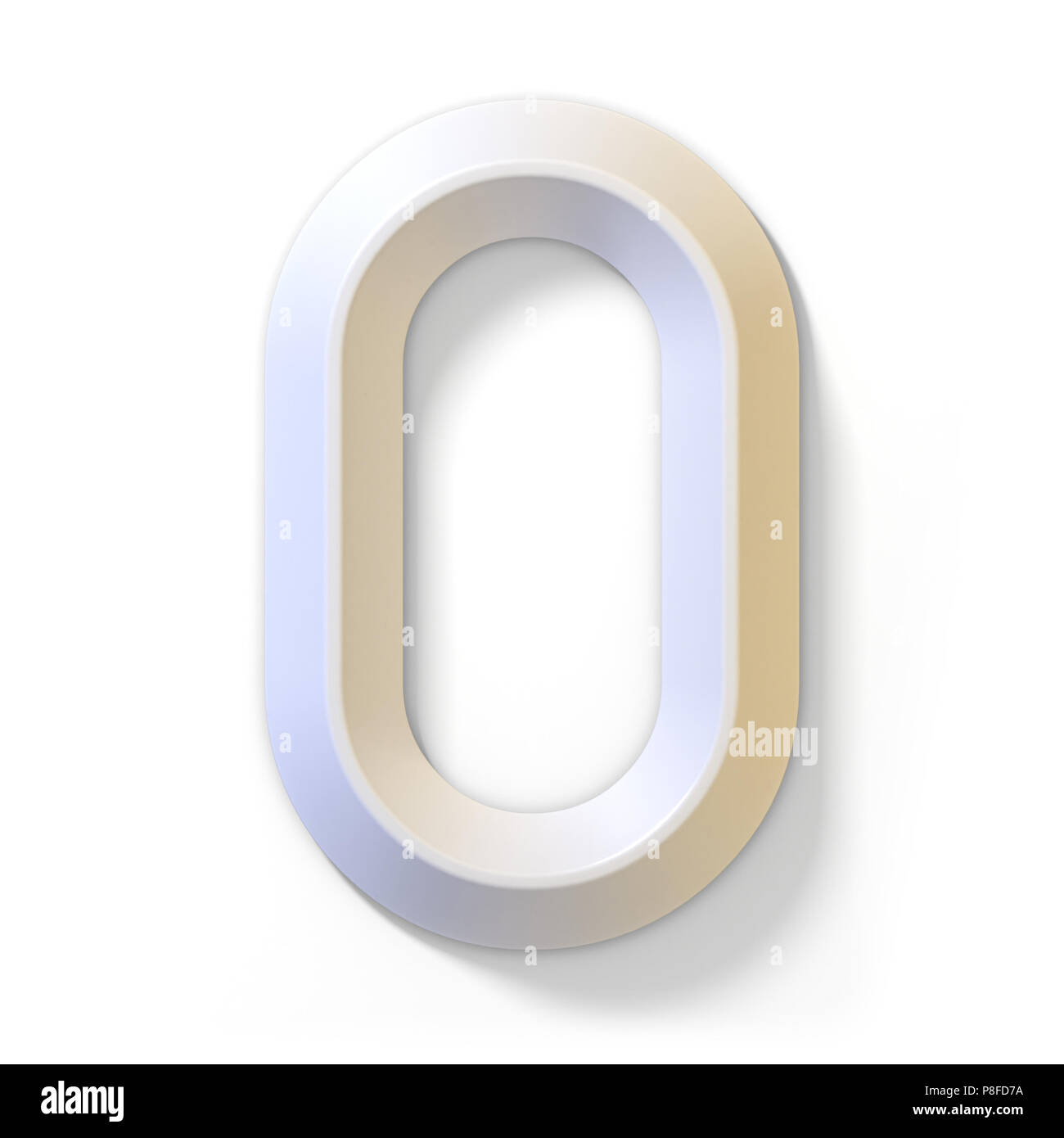 White dimensional font LETTER O 3D render illustration isolated on ...