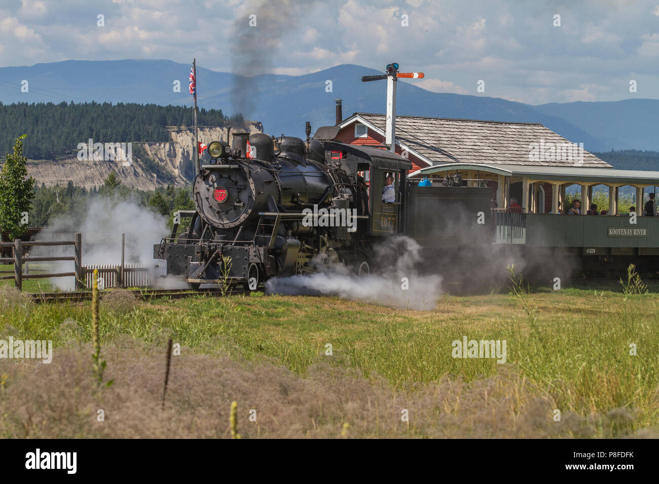 Vintage Steam Locomotive #1077 at Fort Steel, British Columbia, Canada ...