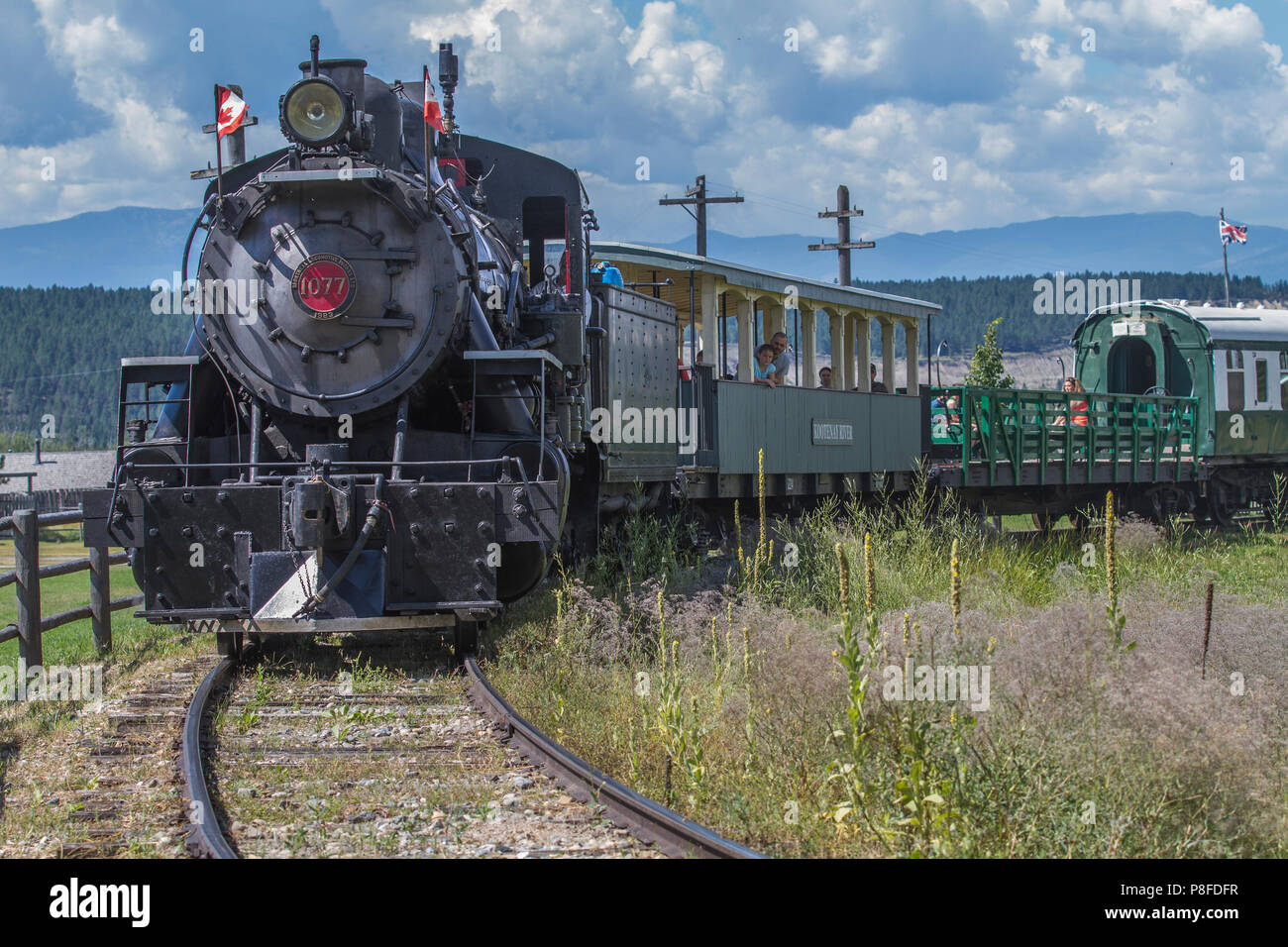 Vintage Steam Locomotive #1077 at Fort Steel, British Columbia, Canada ...