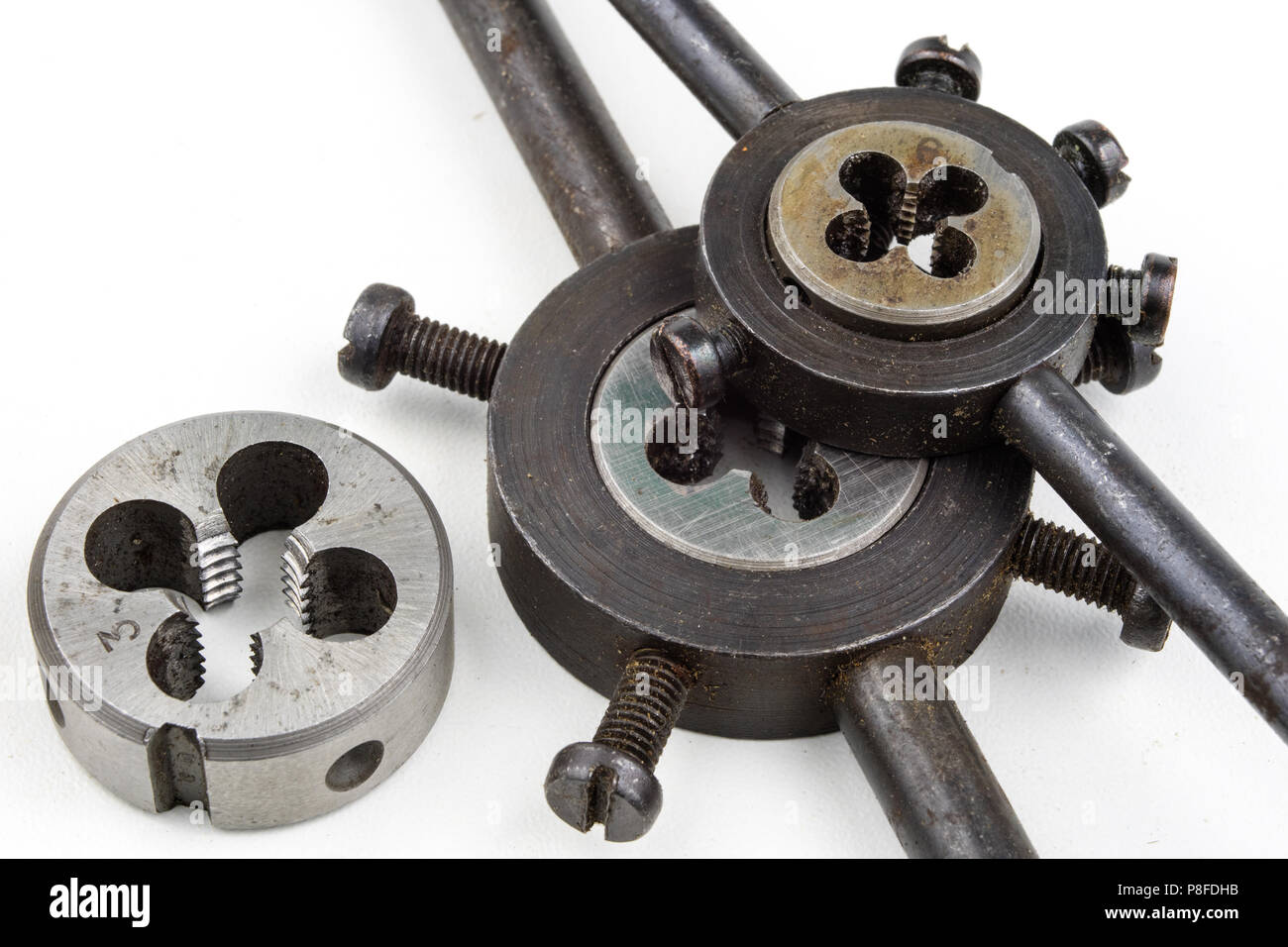 Cutting a screw thread in metal hi-res stock photography and images - Alamy