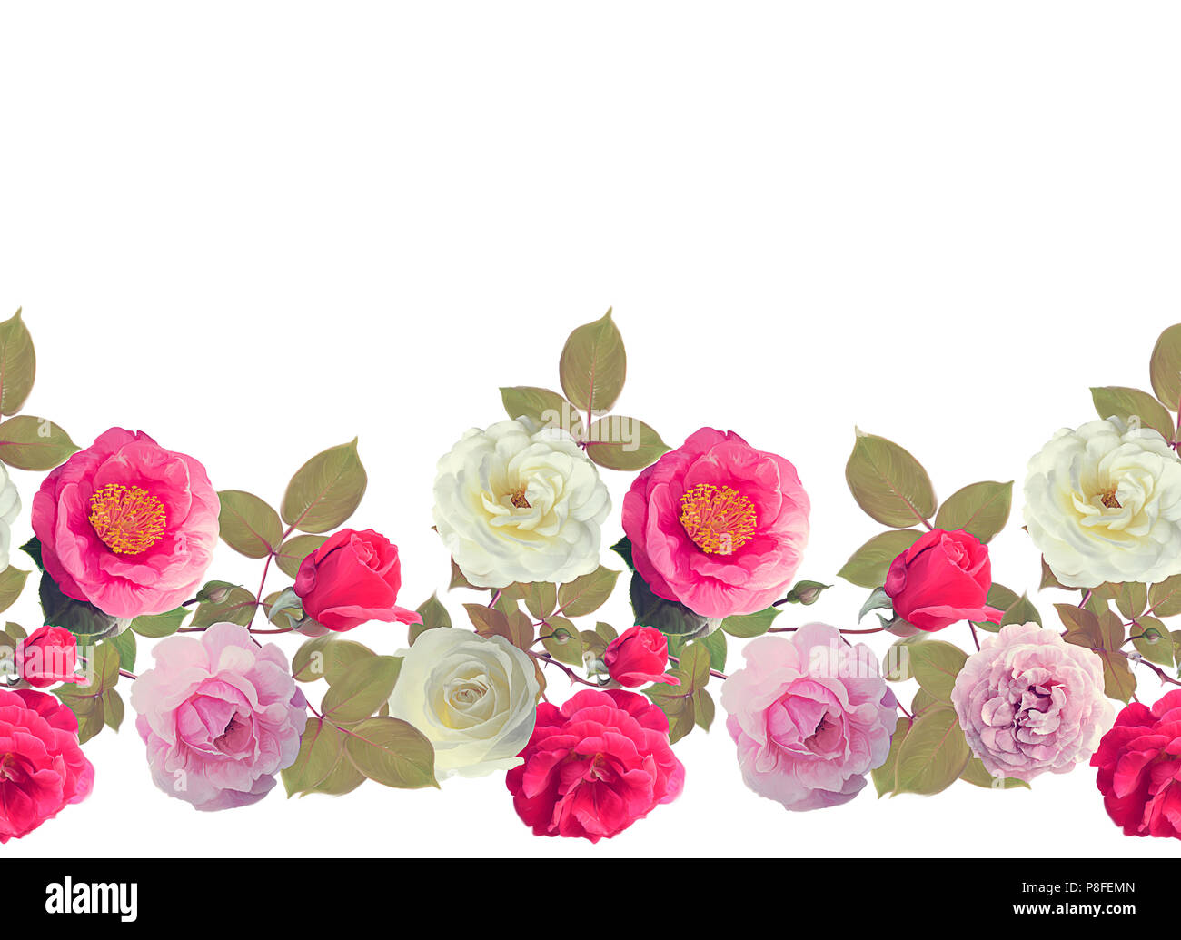 Roses border hi-res stock photography and images - Alamy