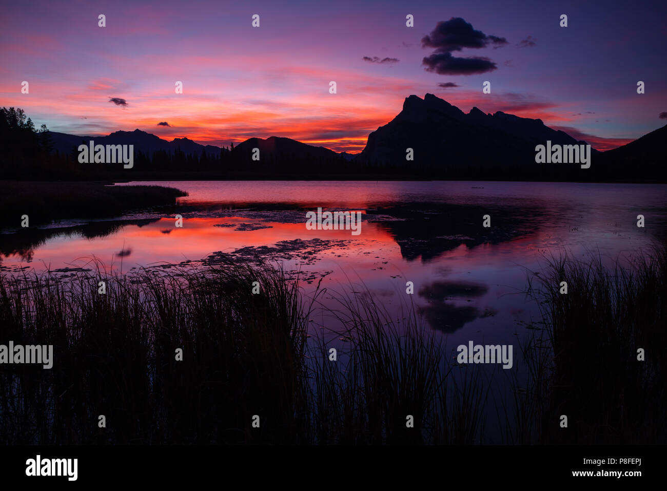 Morning light, Vermilion Lakes, Banff National Park, Alberta, Canada ...