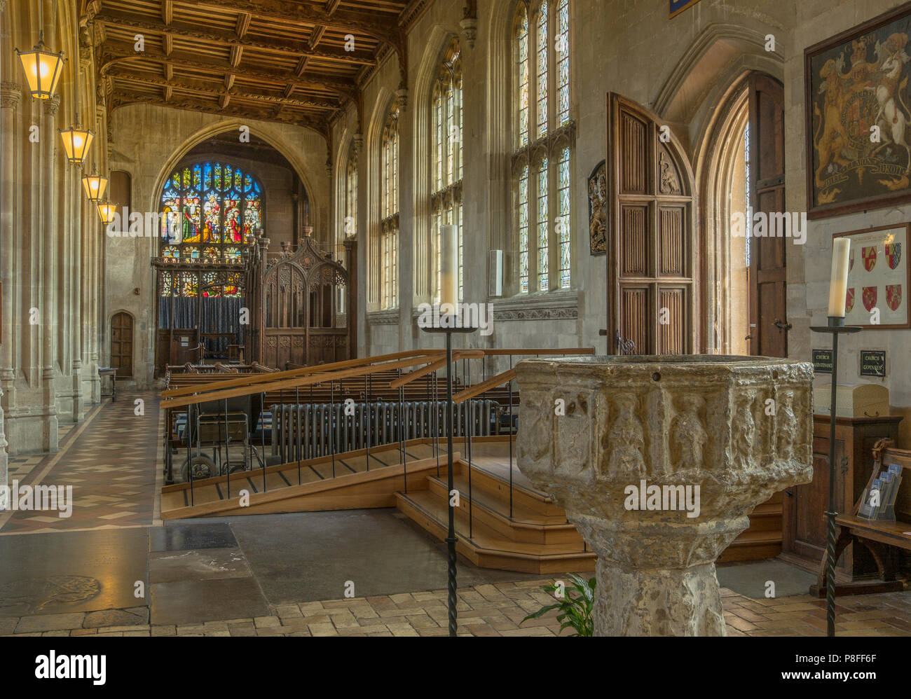 Interior of St. Peter and St. Paul church in Lavenham a Grade I listed ...