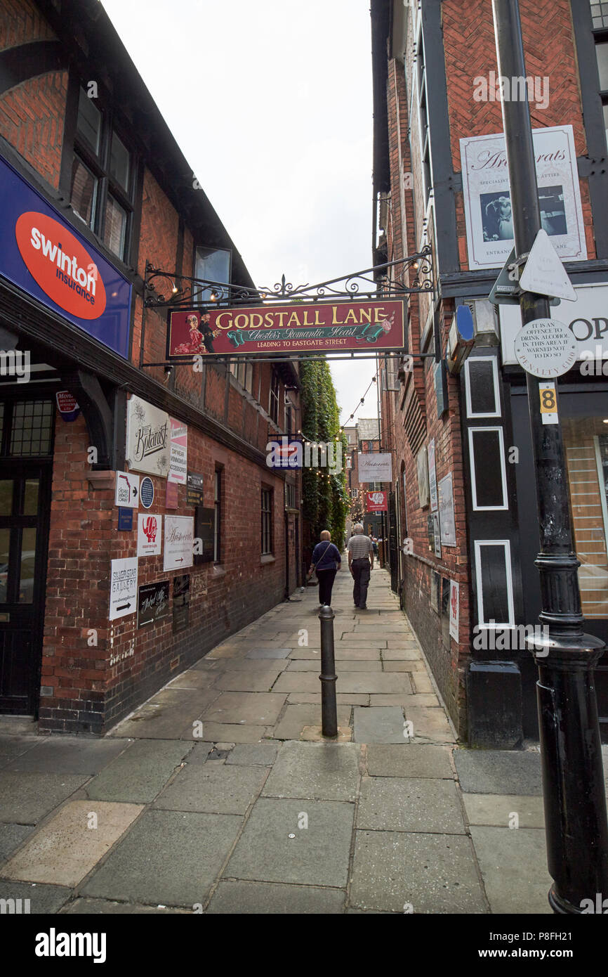 Godstall lane shopping area chester cheshire england uk Stock Photo - Alamy