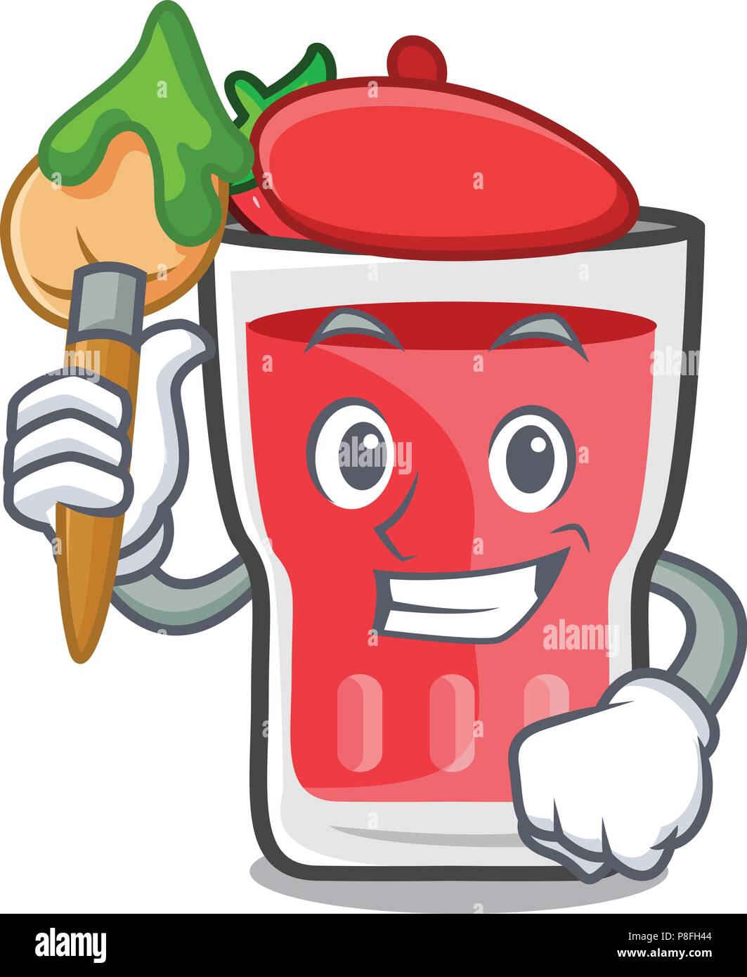 Artist strawberry mojito character cartoon Stock Vector Image & Art - Alamy