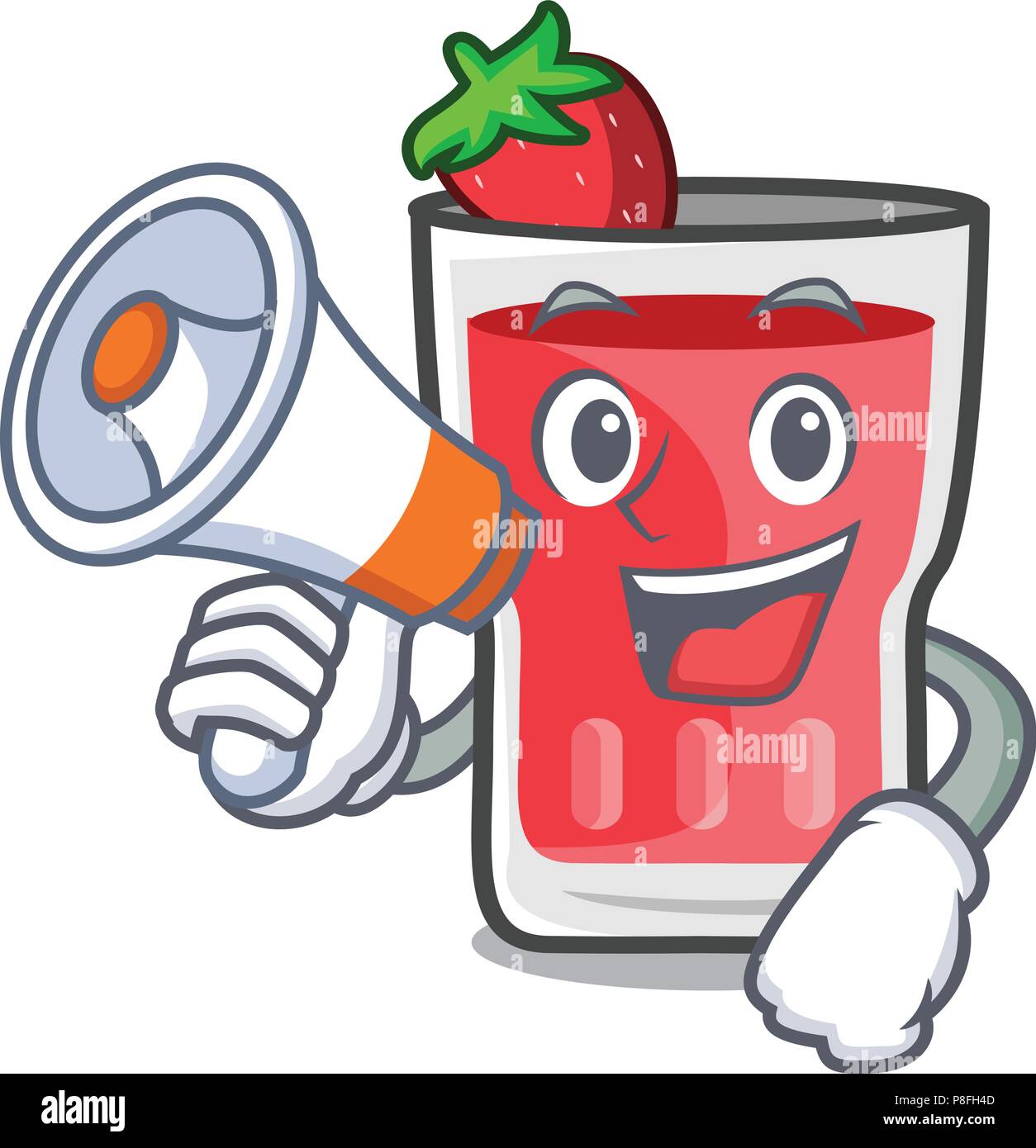With megaphone strawberry mojito character cartoon Stock Vector Image ...