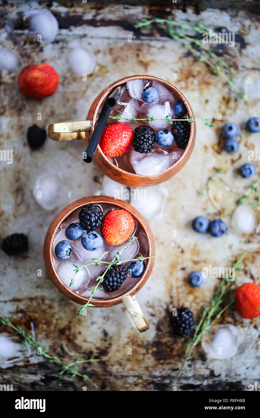 Summer berries moscow mule Stock Photo - Alamy