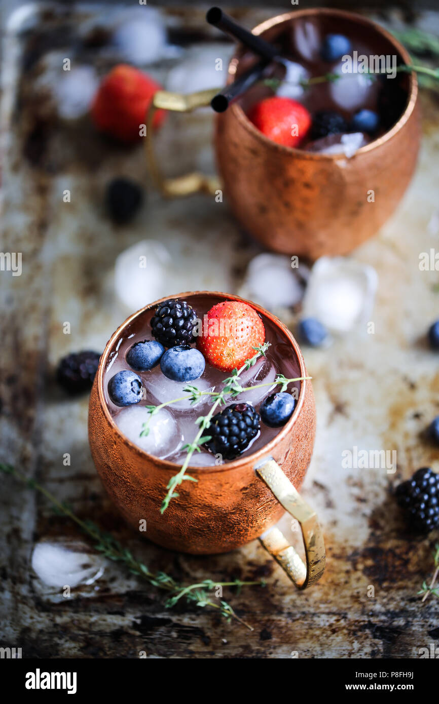 Summer berries moscow mule Stock Photo - Alamy