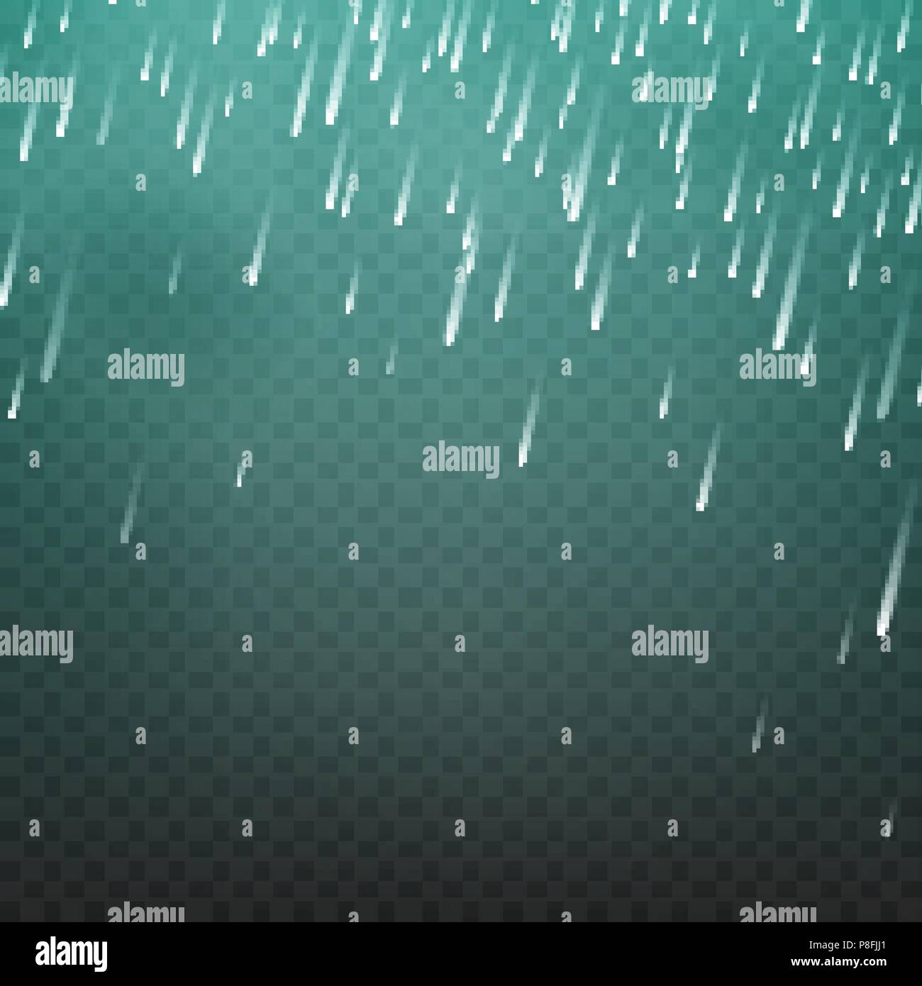 Vector illustration rain isolated on a transparent background. Shower ...