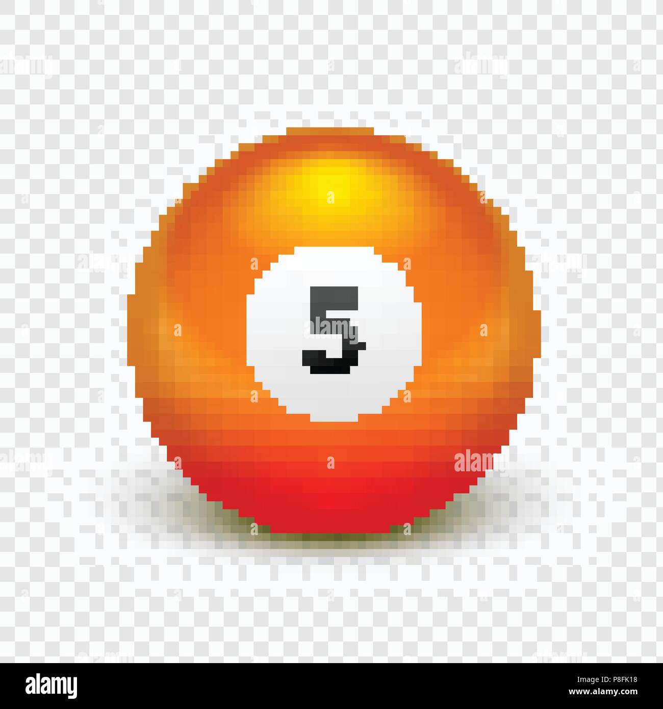 Stock vector illustration yellow ball for billiards Isolated on a ...