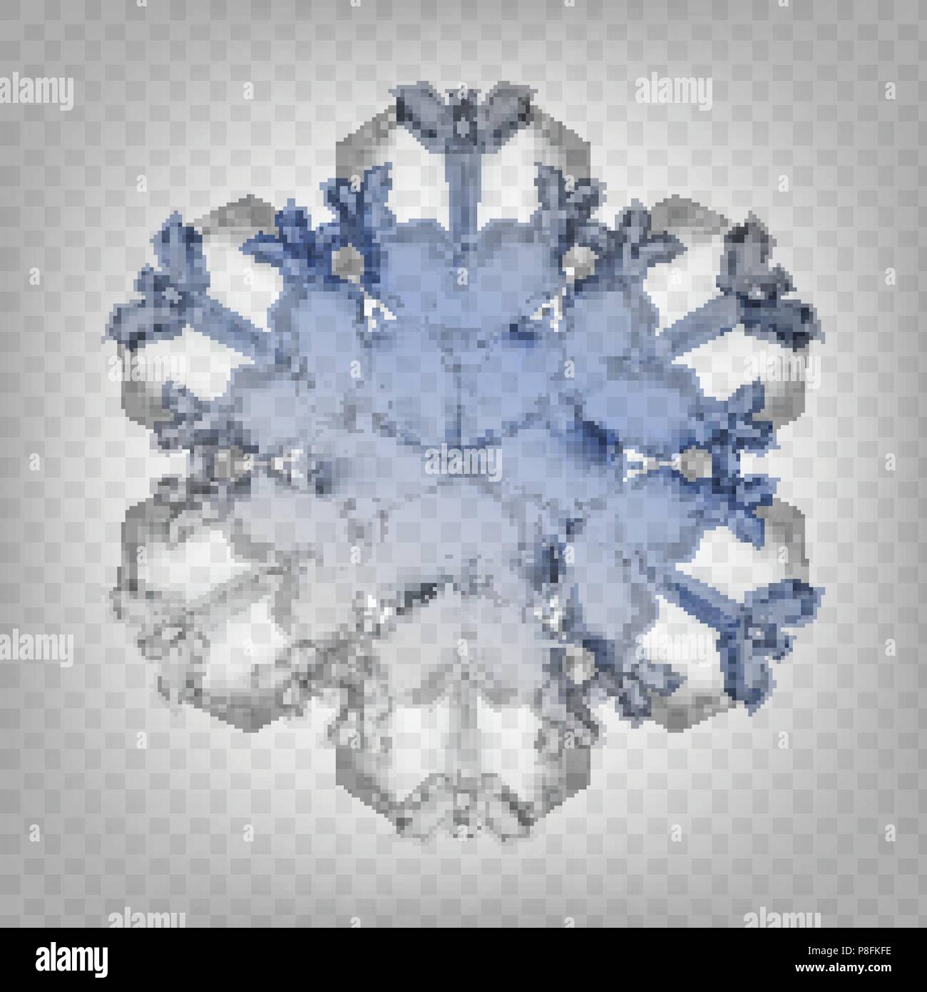 Stock vector illustration realistic snowflake. Isolated on a ...