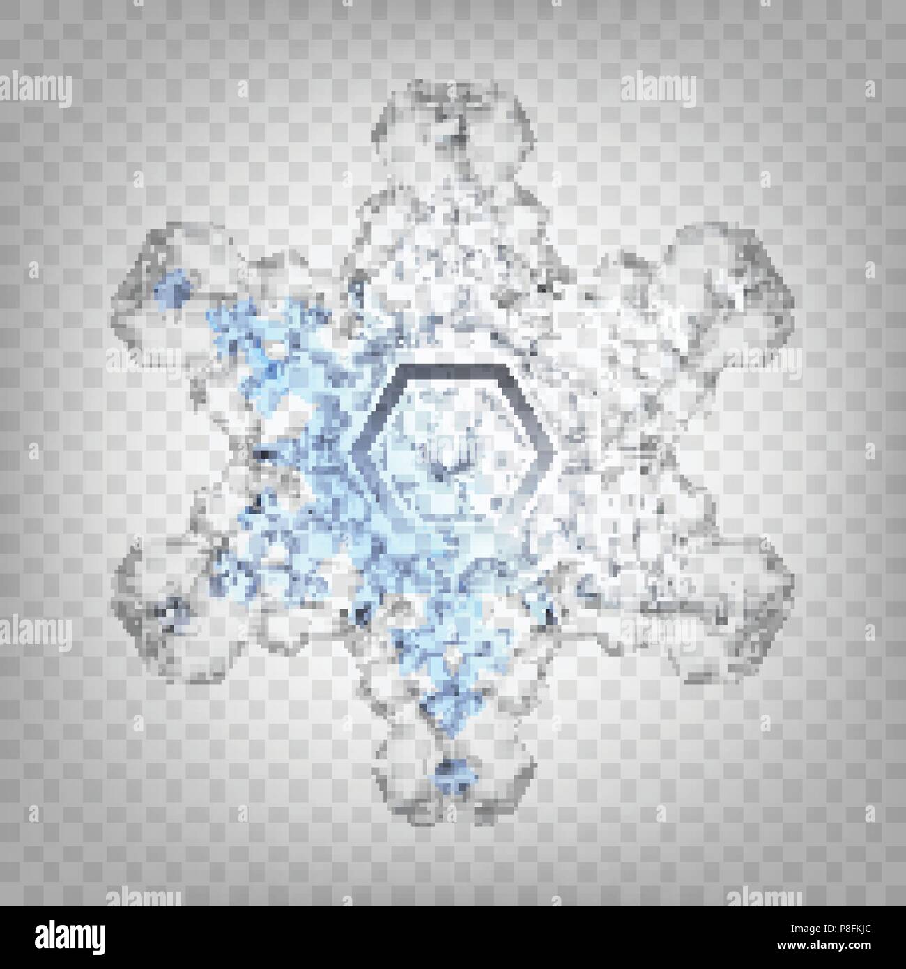 Stock vector illustration realistic snowflake. Isolated on a ...