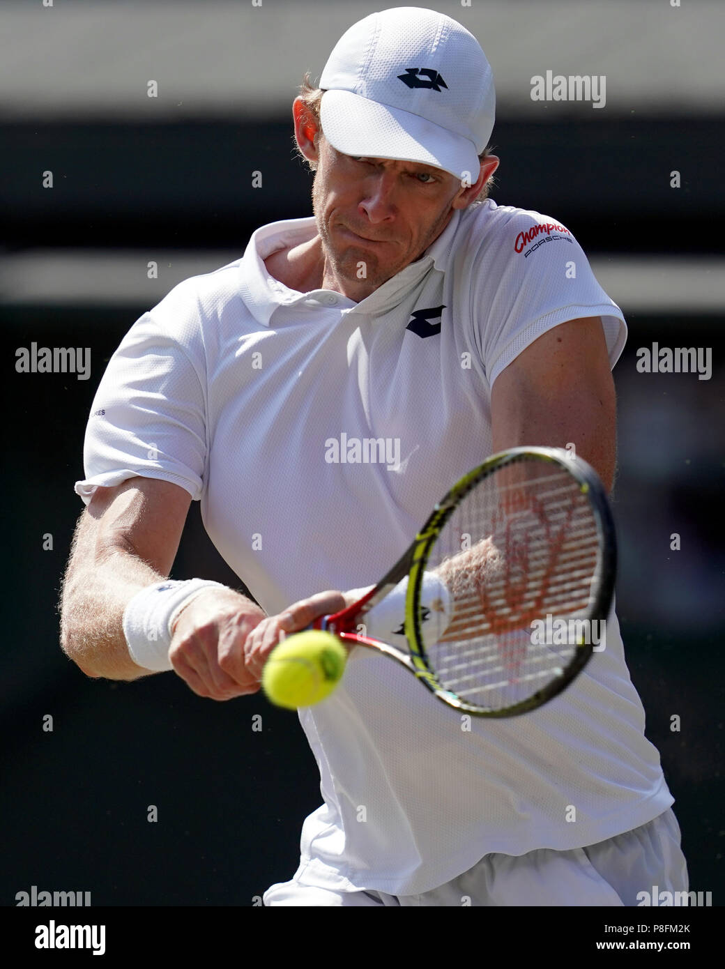 Kevin Anderson in action on day nine of the Wimbledon Championships at ...