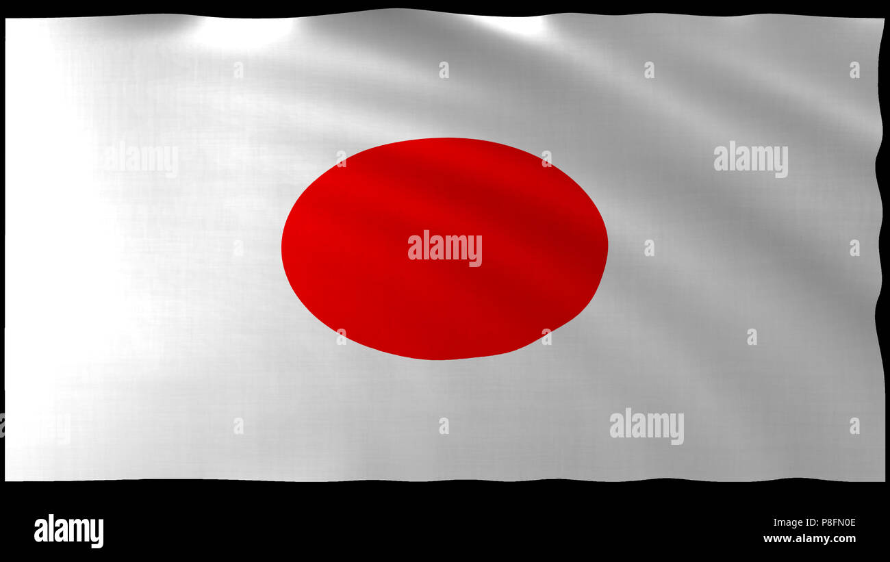 The 3d rendering of Japan flag design with nice wave Stock Photo - Alamy