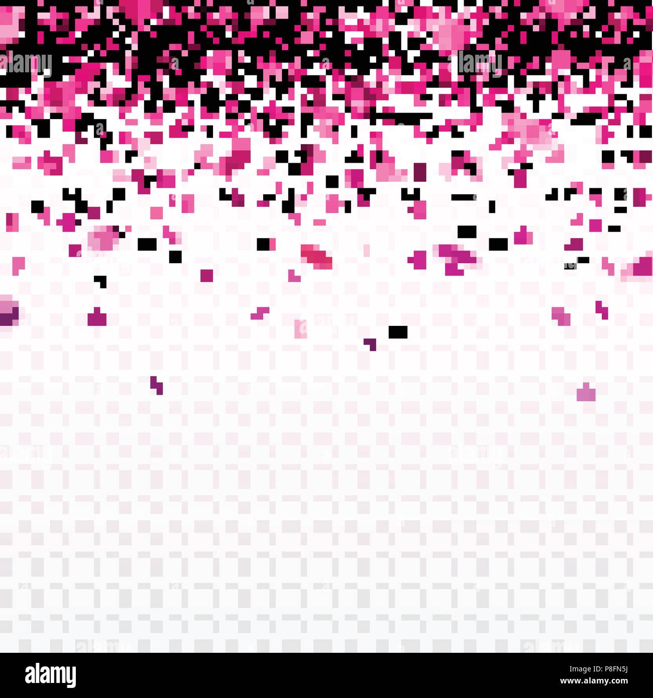 Stock vector illustration pink confetti isolated on a transparent ...