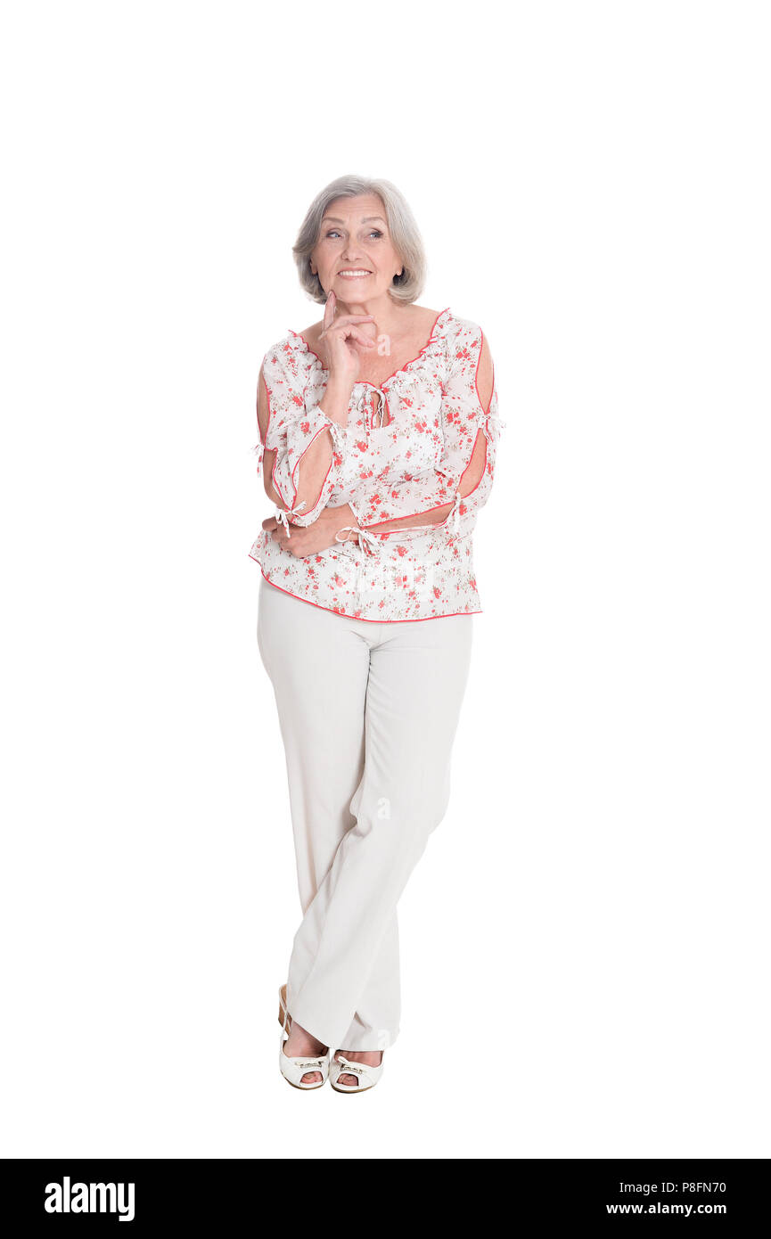 portrait of beautiful senior woman posing Stock Photo - Alamy