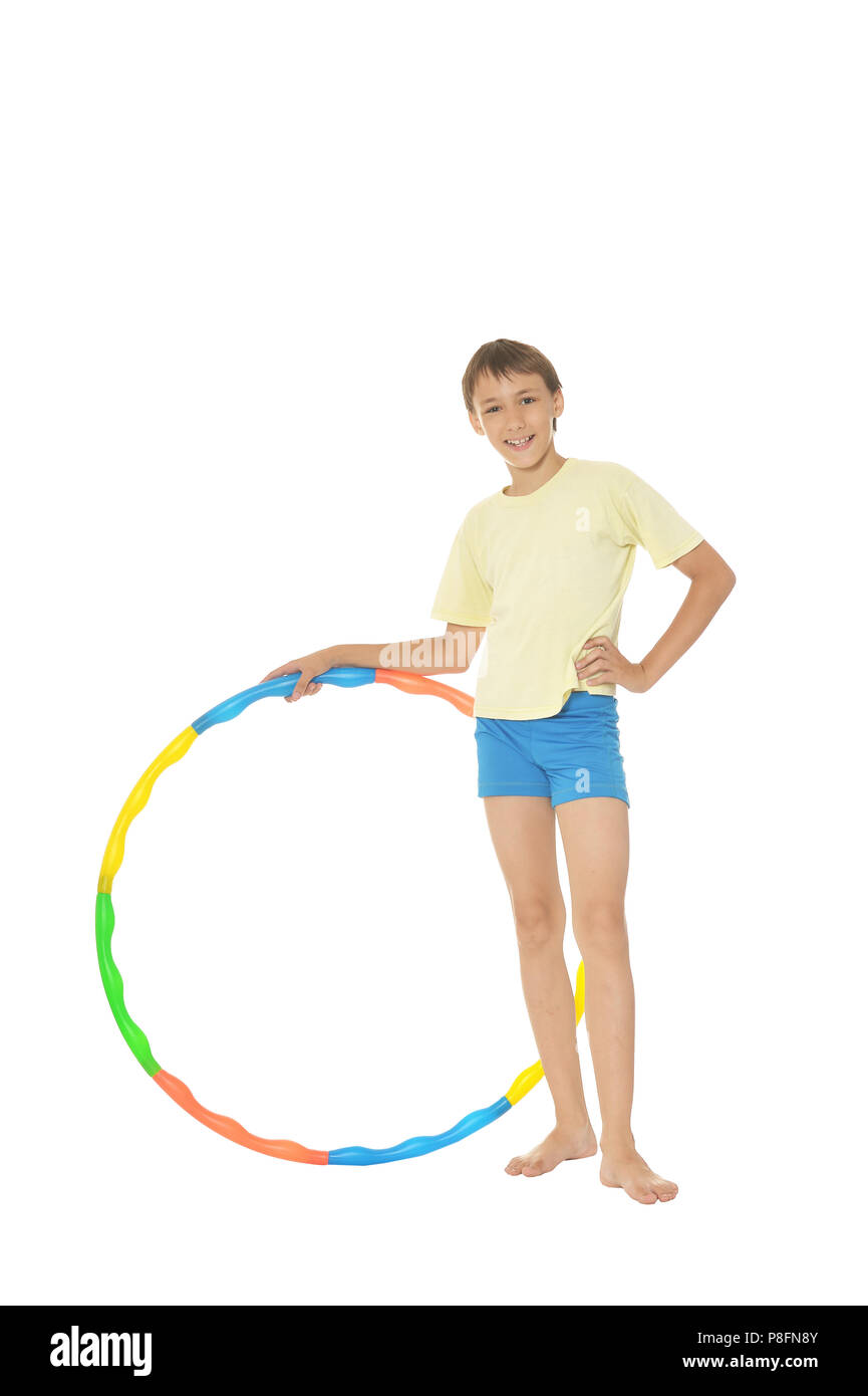Young boy doing exercises Stock Photo - Alamy