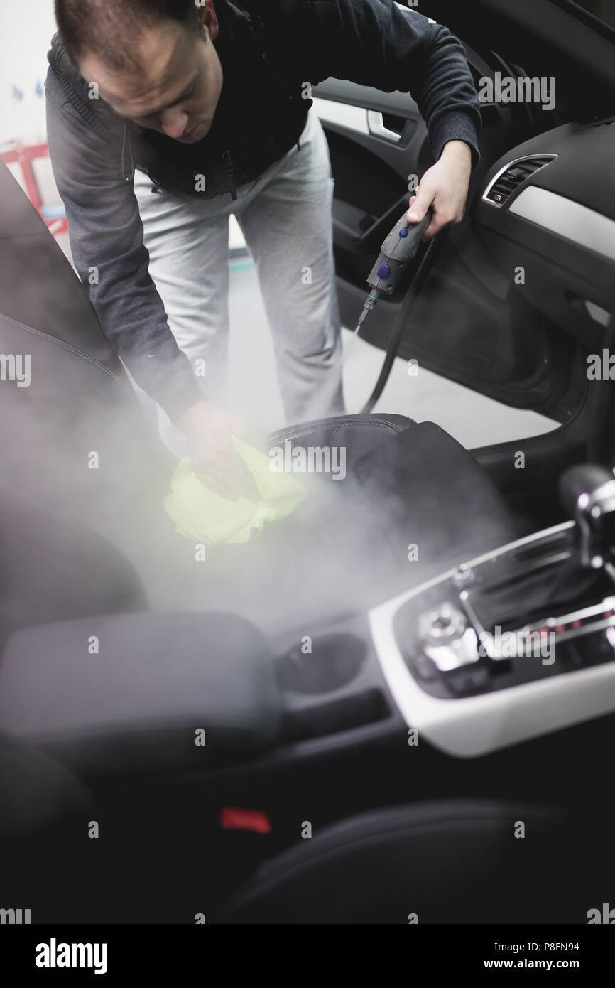 Steam interior car cleaning hi-res stock photography and images - Alamy
