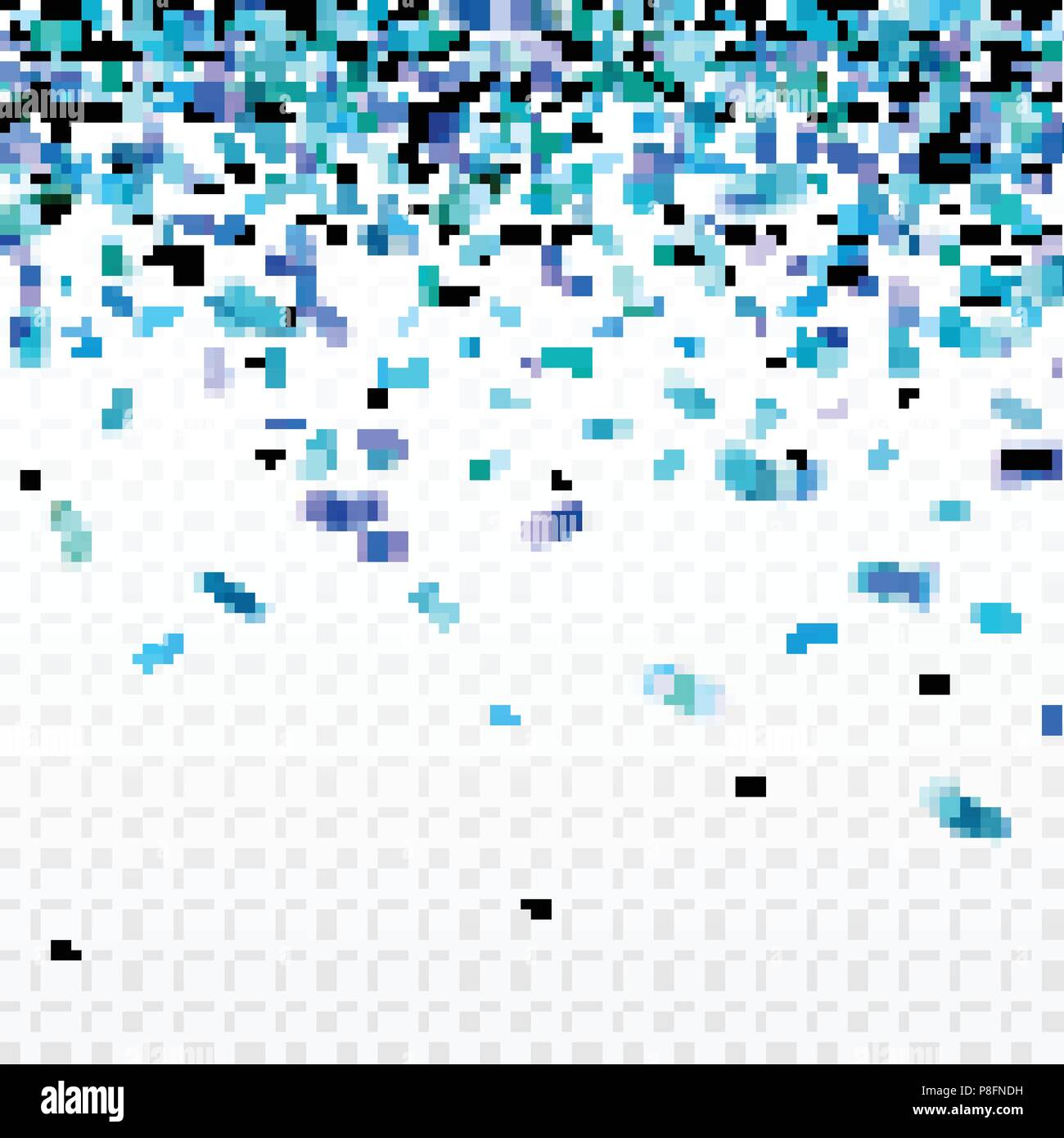 Stock vector illustration blue confetti isolated on a transparent ...