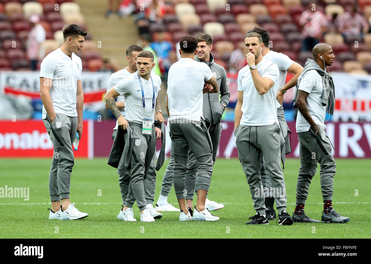 England players on the pitch before the FIFA World Cup, Semi Final ...