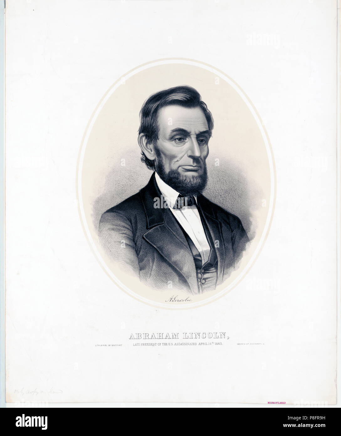 Abraham Lincoln, late President of the U.S. assassinated April 14th ...